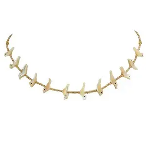 MADISON BEVERLY HILLS Shell Bird Fetish Bead Necklace - White