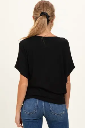 PINKBLUSH Dolman Sleeve Boat Neck Top