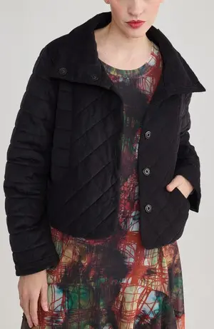 LUUKAA Fleur Quilted Velvet Jacket