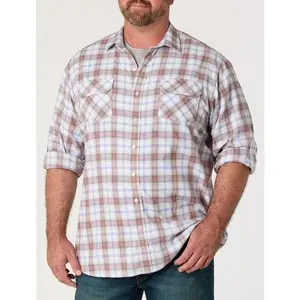 TRUE NATION BY DXL Big & Tall Plaid Rolled-sleeve Sport Shirt V2 - Multi