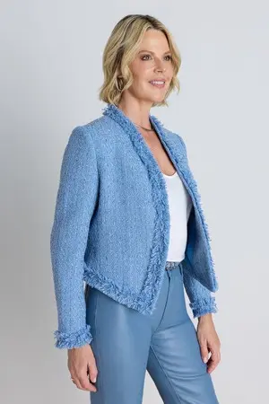 THE NOLI SHOP Florence Tweed Jacket - Coastal Blue