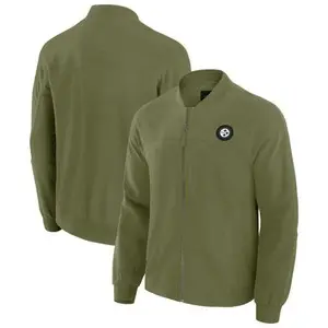 J. PALMER Pittsburgh Steelers Lightweight Cover-4 Tri-blend Full-zip Jacket - Olive