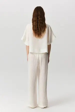BULDAN'S Ross Relaxed Fit Linen Top - Ivory