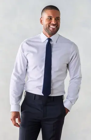 THE BLACK TUX Extra Slim Cotton Dress Shirt - White