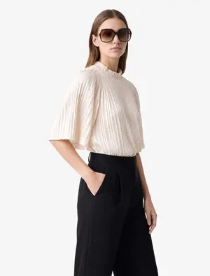 Koton High Rise Wide Leg Tailored Trousers With Pockets