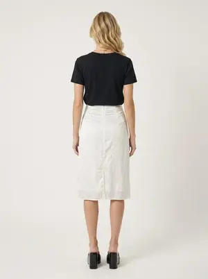 MODENAIRE Sequin Embellished Midi Skirt With Drawstring Waist