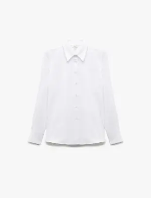 Koton Long Sleeve Point Collar Poplin Shirt