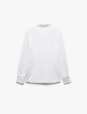 Koton Long Sleeve Point Collar Poplin Shirt