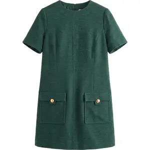 CARTOLINA Madison Bouclé Mini Dress - Spruce