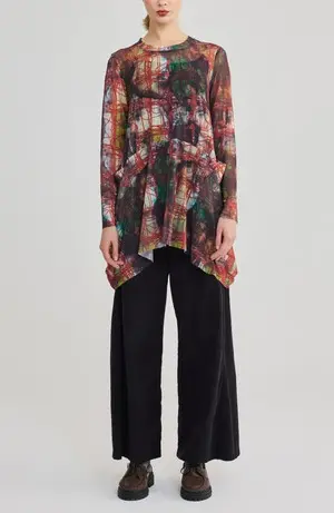 LUUKAA Clemence Printed Mesh Tunic