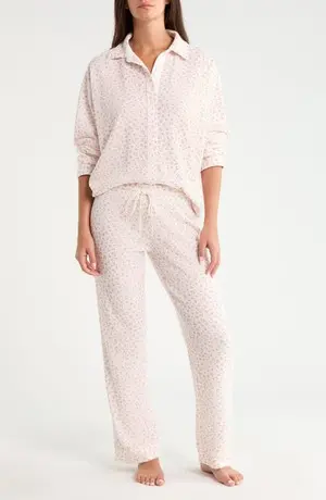 PAPINELLE Waffle Knit Pajamas - Rosette Ditsy