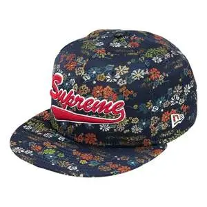 Supreme X New Era Ss26 Floral Jacquard Cap - Navy