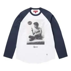 Supreme X Larry Clark Fw26 Sequin Raglan L/s T-shirt - Navy