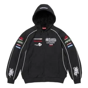 Supreme Fw26 Racing Lined Zip Up Hooded Sweatshirt - Black