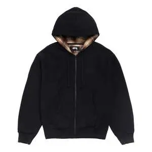 StÜssy Plaid Lined Zip Hoodie - Black