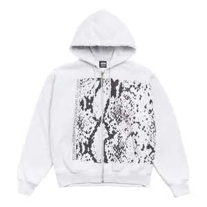 StÜssy Snakeskin Zip Hoodie - Ash Heather