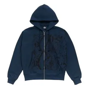 StÜssy Snakeskin Zip Hoodie - Navy