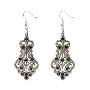 CARAMEL VINTAGE JEWELLERY Vintage Plated Lilibeth Earrings - Silver