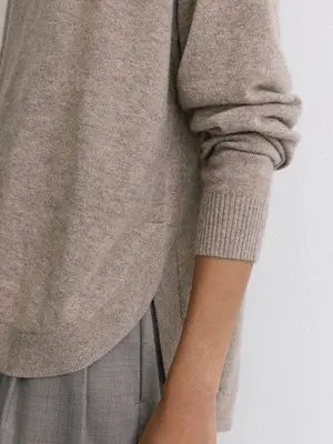 REISS River Wool-blend Funnel-neck Jumper With Cashmere - Neutral