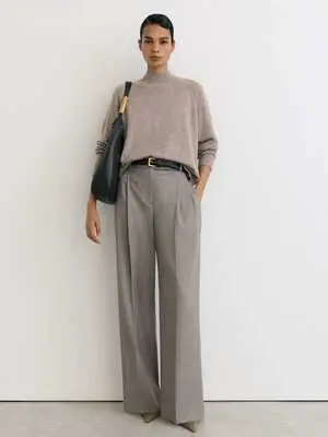 REISS River Wool-blend Funnel-neck Jumper With Cashmere - Neutral