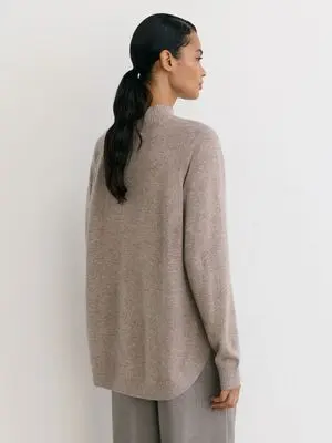 REISS River Wool-blend Funnel-neck Jumper With Cashmere - Neutral