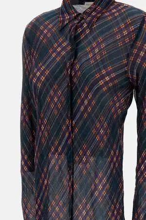 Dries Van Noten Camicia Calima A Quadri Con Fili Metallici