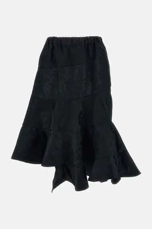 Comme Des Garçons Gonna Midi Con Design Patchwork - Nero