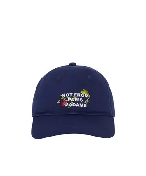 Drole De Monsieur Drôle De Embroidered Slogan Cap - Blue