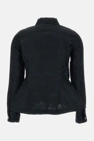 Comme Des Garçons Giacca In Jacquard Floreale - Black