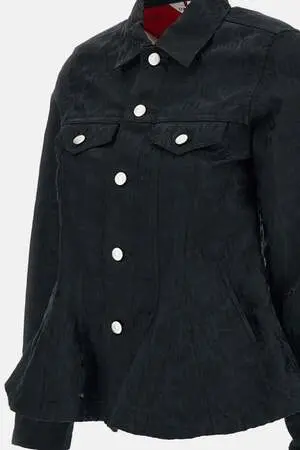 Comme Des Garçons Giacca In Jacquard Floreale - Black