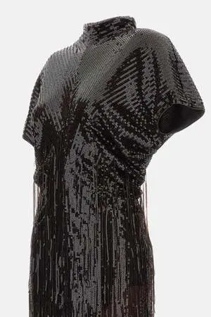 Federica Tosi Mini Abito Con Paillettes E Frange