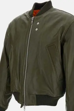 SUNFLOWER Giacca Bomber In Pelle - Verde