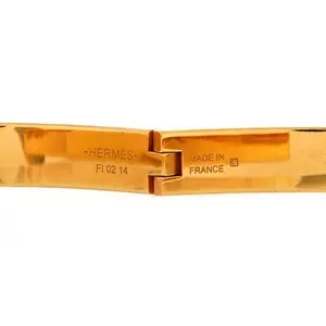Hermès Mini Clic Chaine D'ancre Bracelet Metal And Printed Enamel - Brown