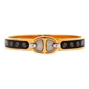 Hermès Mini Clic Chaine D'ancre Bracelet Metal And Printed Enamel
