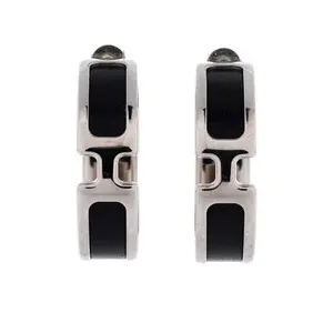 Hermès Olympe Hoop Earrings Metal And Leather