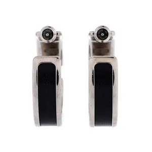 Hermès Olympe Hoop Earrings Metal And Leather