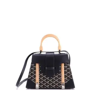 Goyard Saigon Top Handle Bag Coated Canvas With Leather Pm