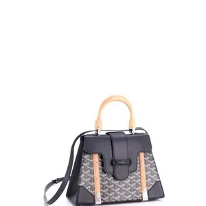 Goyard Saigon Top Handle Bag Coated Canvas With Leather Pm