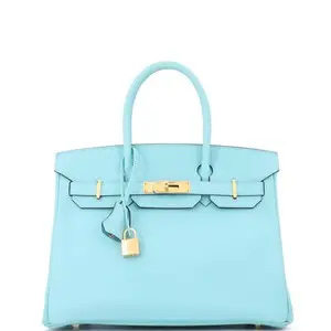 Hermès Birkin Handbag Epsom With Gold Hardware 30 - Blue