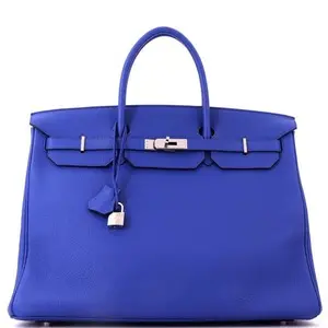 Hermès Birkin Handbag Togo With Palladium Hardware 40 - Blue