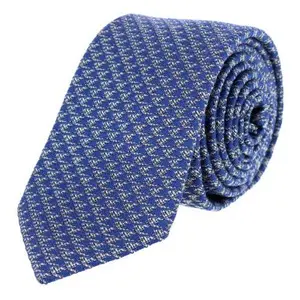 Trafalgar Nereus Diamond Neat Patterned Business Wool Blend Necktie - Blue