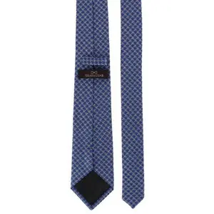 Trafalgar Nereus Diamond Neat Patterned Business Wool Blend Necktie - Blue