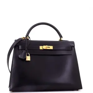 Hermès Kelly Handbag Box Calf With Gold Hardware 32 - Black