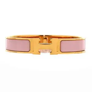 Hermès Clic H Bracelet Enamel Narrow - Pink