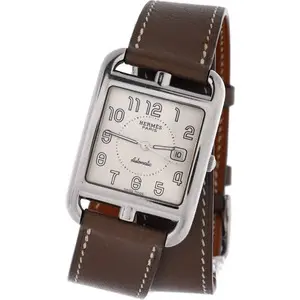 Hermès Cape Cod Double Tour Automatic Watch Stainless Steel And Leather 29 - Grey