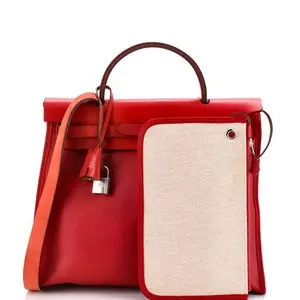Hermès Herbag Zip Berline Vache Canvas And Leather 31