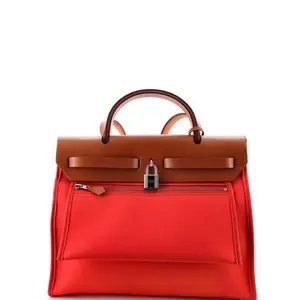Hermès Herbag Zip Leather And Toile 31