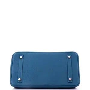 Hermès Birkin Handbag Togo With Palladium Hardware 30 - Blue