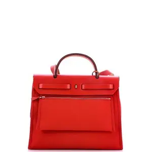Hermès Herbag Zip Leather And Toile 31