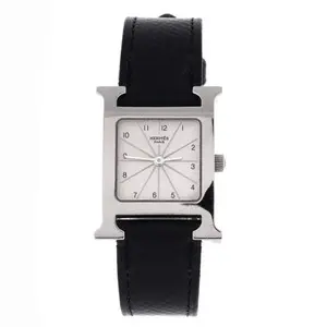 Hermès Heure H Quartz Watch Stainless Steel And Leather 21 - Black